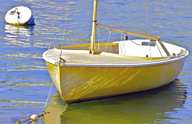 Yellow Sailboat stock photo. Image of channel, boating - 34961718