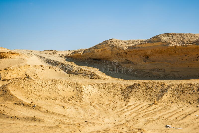 Yellow Sand Dune in the Desert Sahara in Egypt Stock Photo - Image of ...