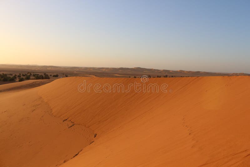 Yellow Sand Dunes at Sunset in the Algerian Desert Timimoun Stock Image ...