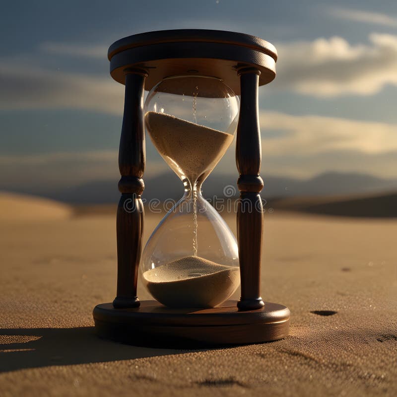 Large Hourglass Wooden Yellow Sand Clock Timer Stock Illustration ...