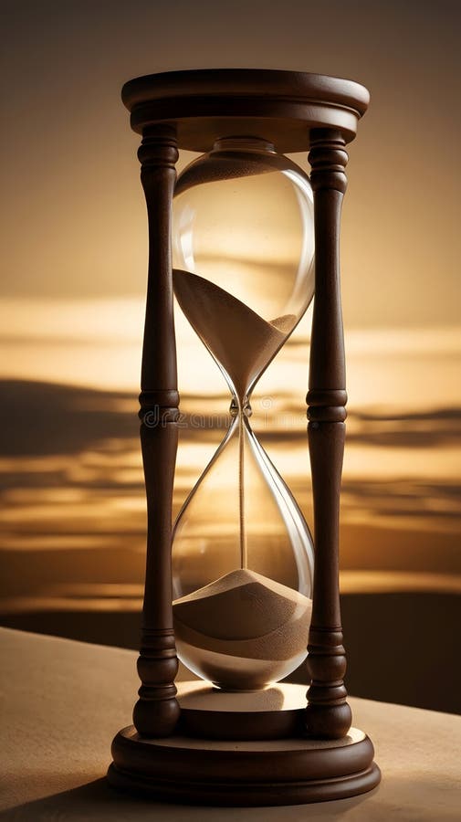 Long Hourglass Wooden Yellow Sand Clock Timer Stock Illustration ...
