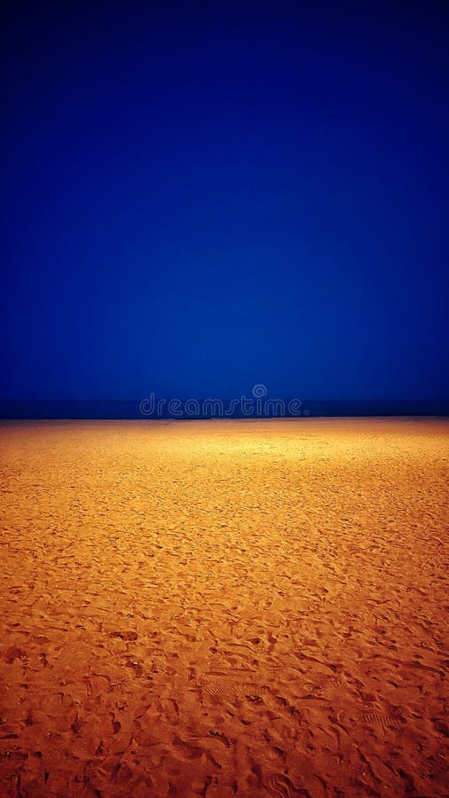 The Yellow Sands Under the Blue Sky Stock Photo - Image of sands, blue ...
