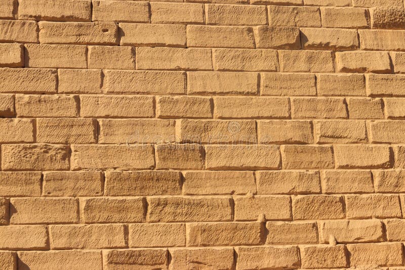Yellow Sandstone Brick Wall Textured Background Stock Photo - Image of ...