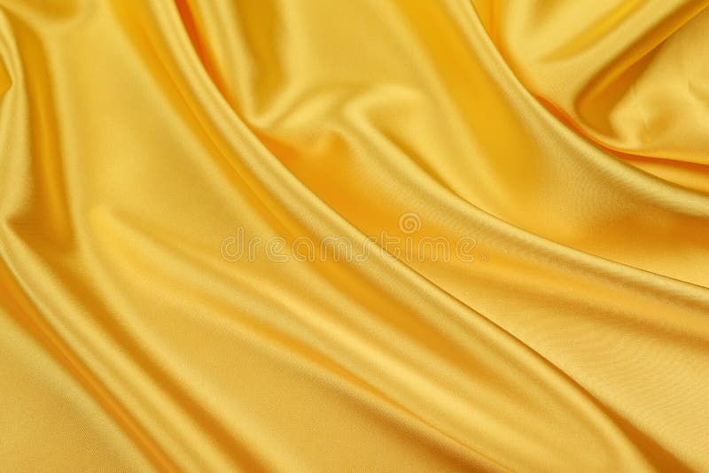 Yellow Satin Fabric With Creases Stock Image Image Of Textile