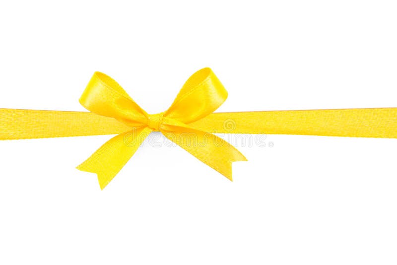 Yellow Tied Ribbon Bow Clipart Stock Illustration - Illustration of ...