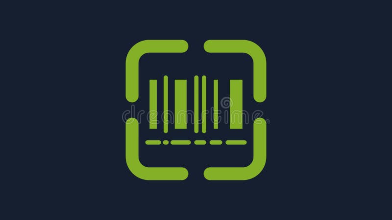 Yellow Scanner Scanning Bar Code Icon Isolated on Blue Background ...