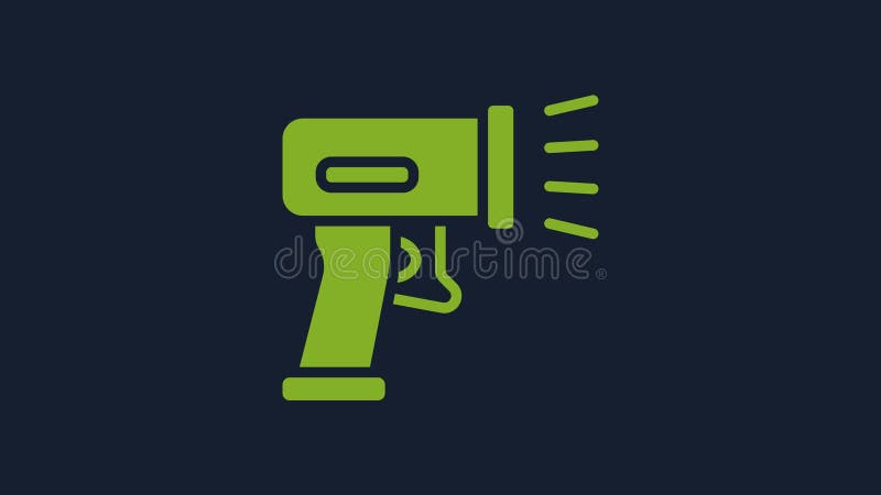 Yellow Scanner Scanning Bar Code Icon Isolated on Blue Background ...