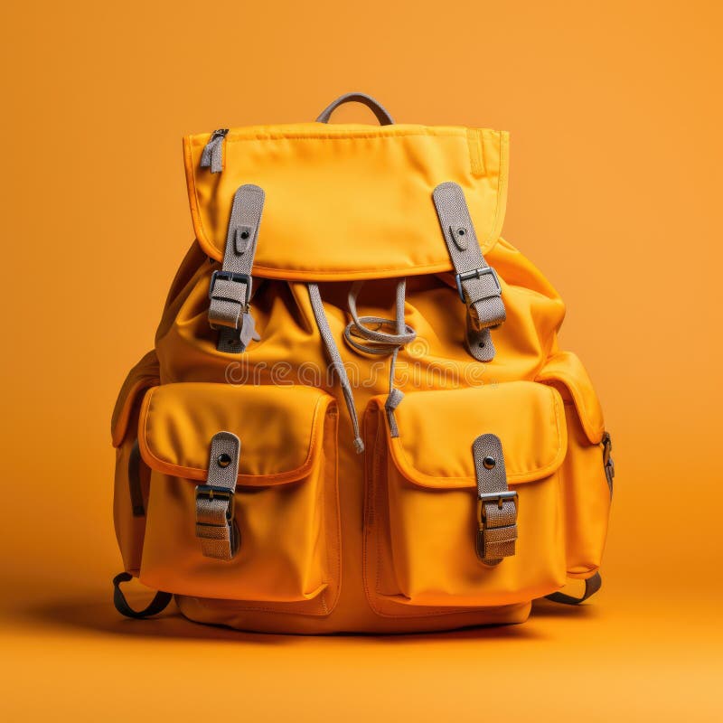 Yellow School Backpack. Back To School Concept Stock Photo - Image of ...