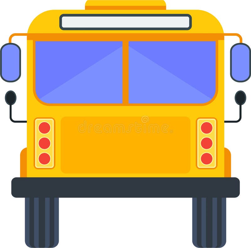 Yellow School Bus Back View. Transporting Schoolchildren Stock ...