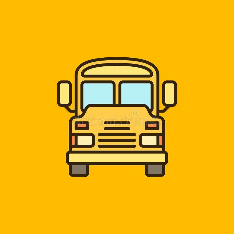 Yellow School Bus Colored Icon. Schoolbus Vector Sign Stock Vector ...