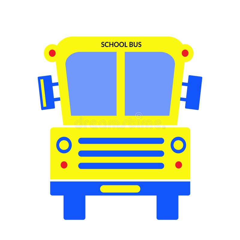 Yellow School Bus Front View Icon. Back To School Concept. Trend ...