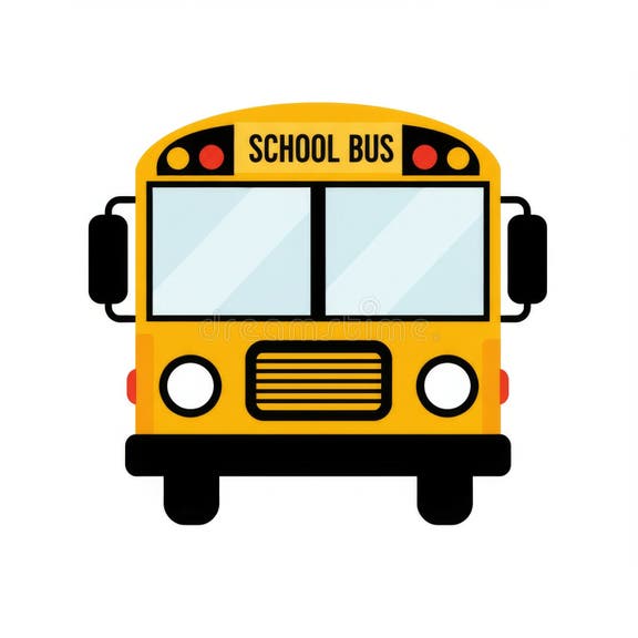 Yellow School Bus Front View Illustration Stock Illustration ...