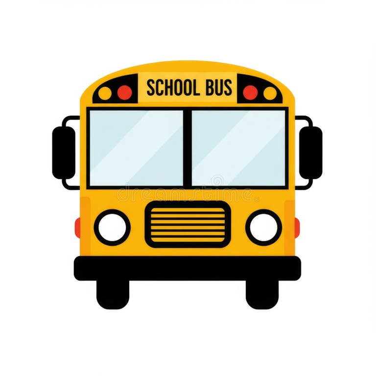 Yellow School Bus Front View Illustration Stock Illustration ...