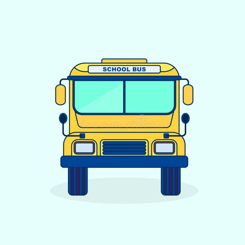Yellow School Bus Front View. Transporting Schoolchildren Stock ...