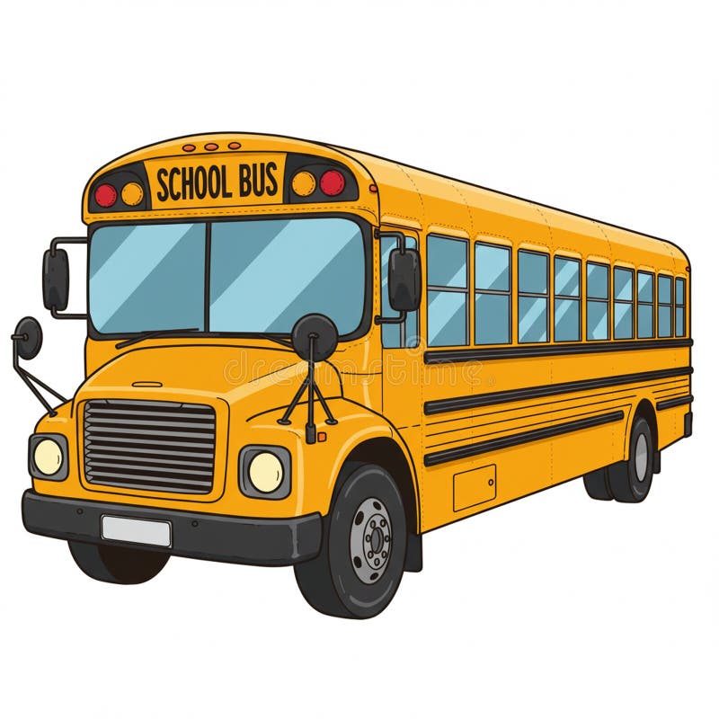Typical North American School Buses Stock Illustrations – 4 Typical ...