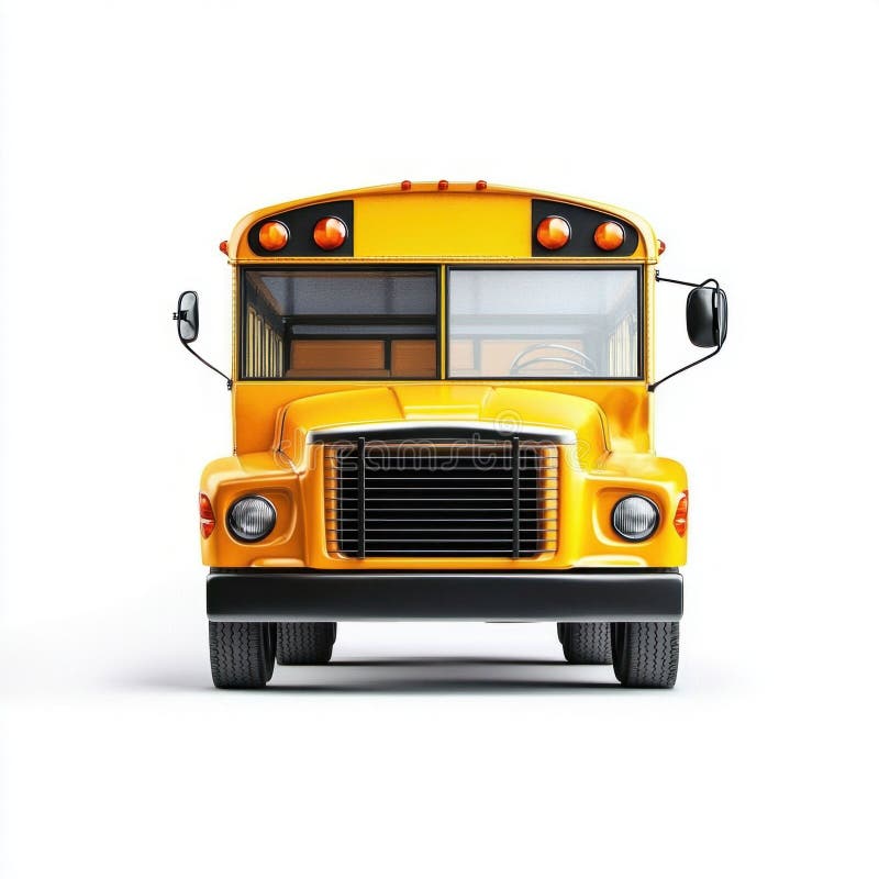 Yellow School Bus Isolated on White Background Stock Illustration ...