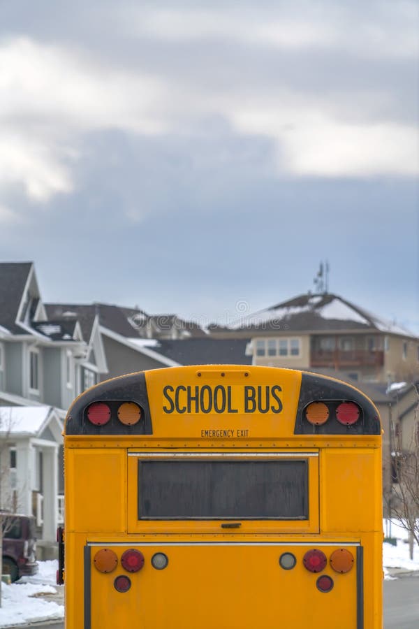Yellow School Bus with Rectangular Window and Several Signal Lights at ...