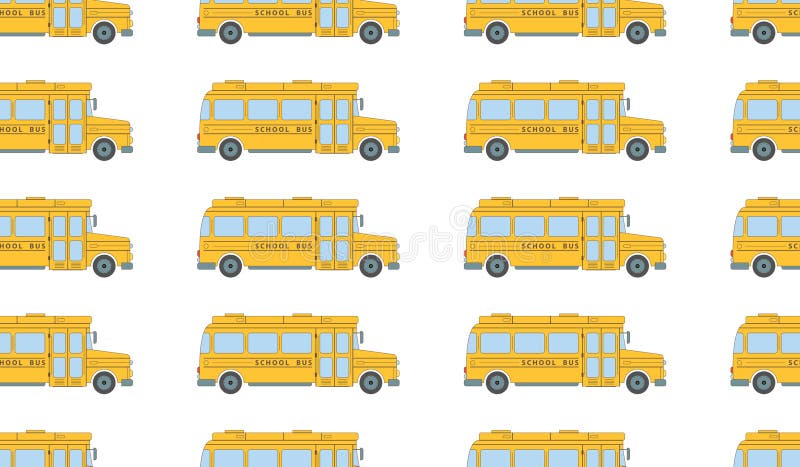 Yellow School Bus. Seamless Pattern. Vector Illustration Stock Vector ...
