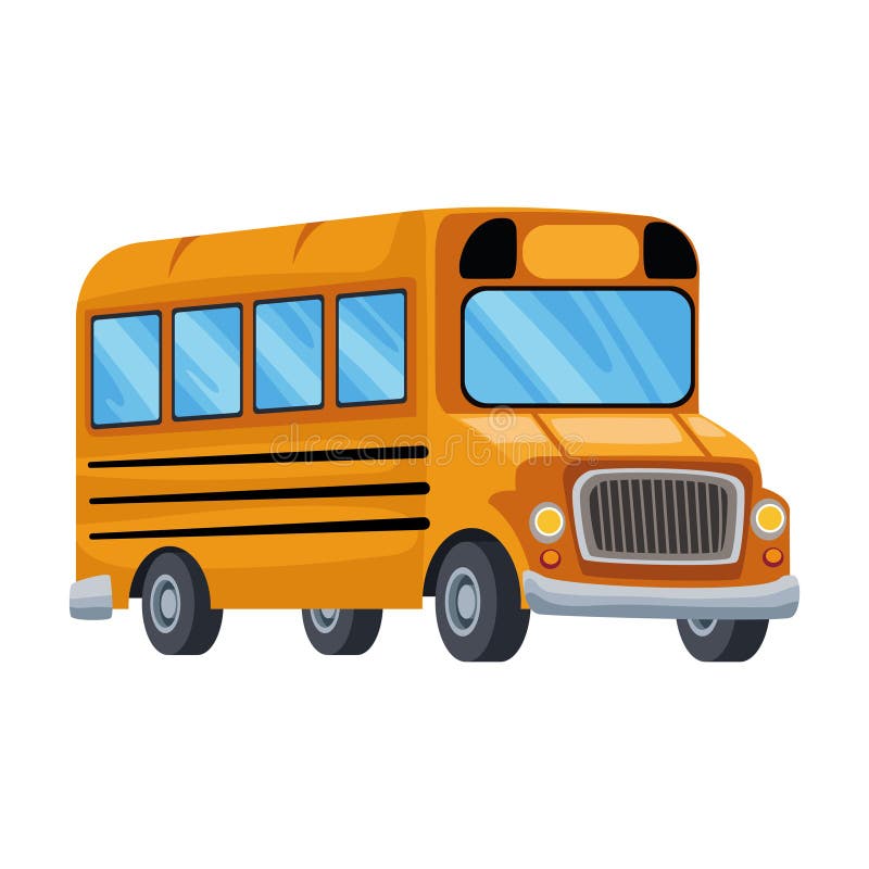 Yellow School Bus for Transportation Stock Vector - Illustration of ...