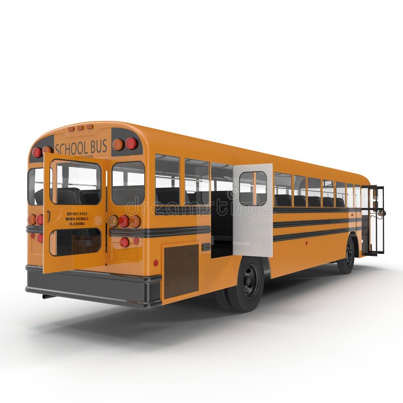 School Bus Detailed Isometric Icons Set Frond and Rear View Stock ...