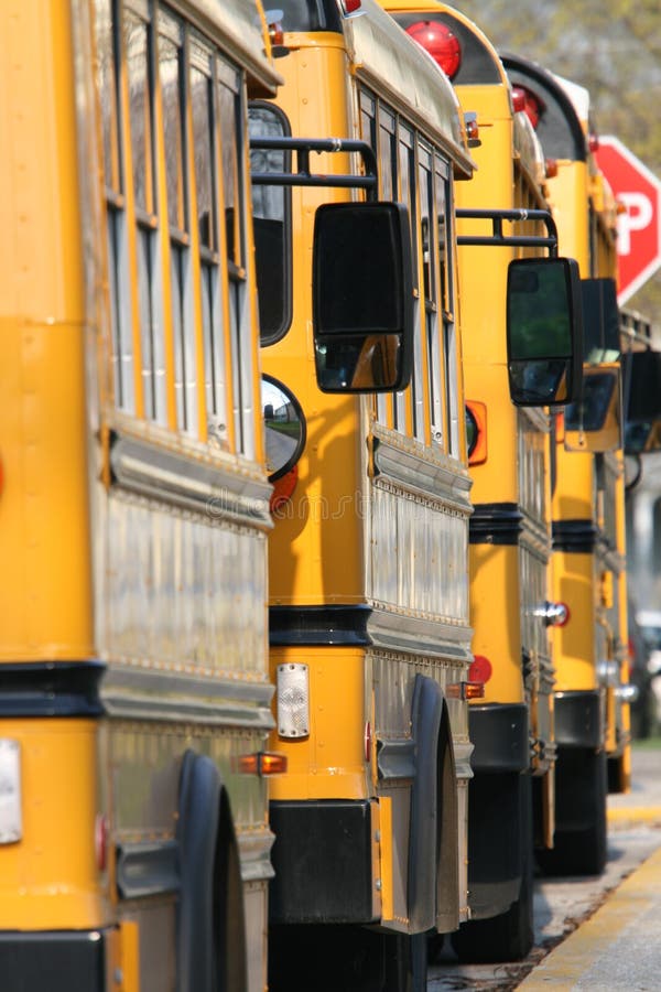 Yellow school buses stock image. Image of child, safety - 7163883