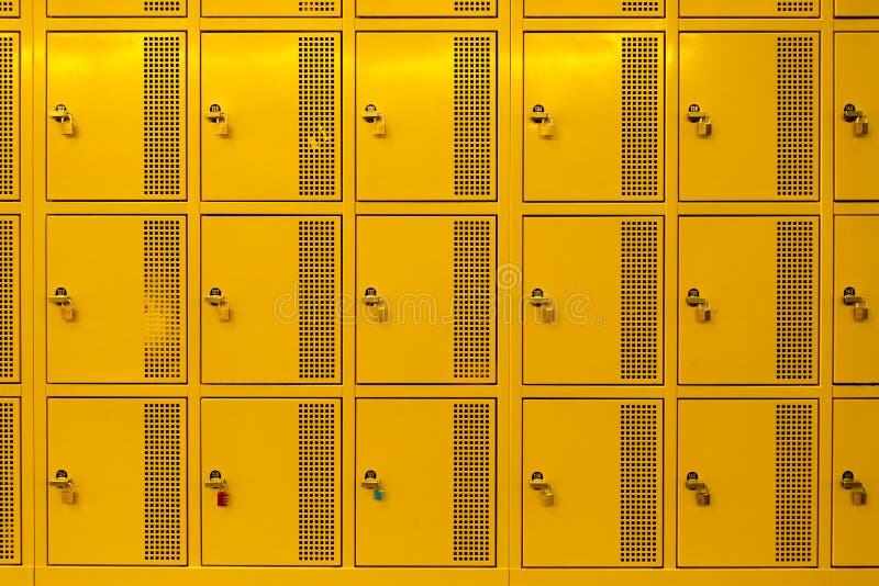 Lockers stock image. Image of security, yellow, storage - 124267273