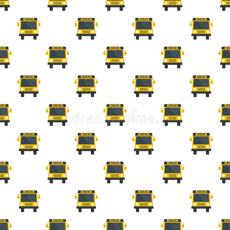 Yellow School Mini Bus Icon, Flat Style Stock Vector - Illustration of ...