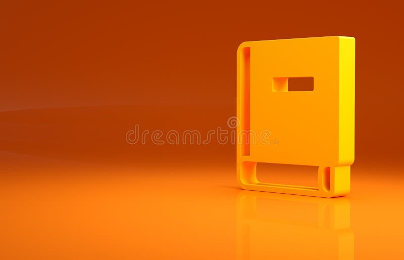 Yellow Science Book Icon Isolated on Orange Background. Minimalism ...