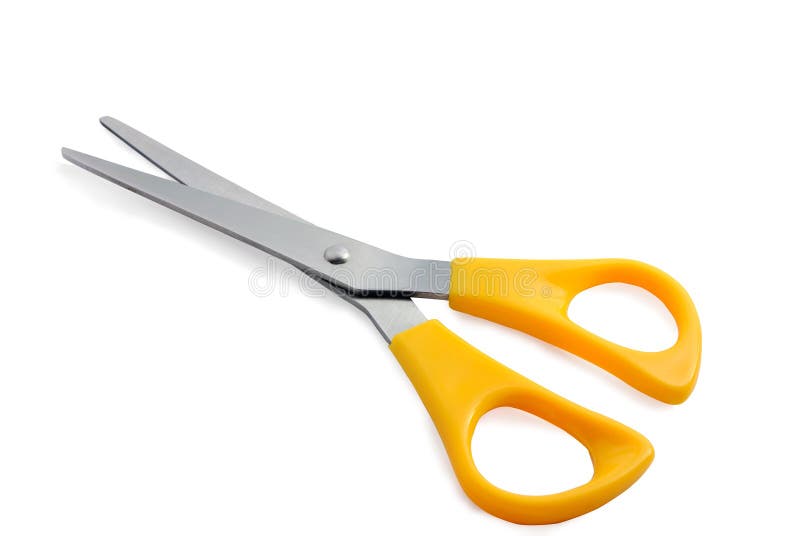 Yellow scissors stock photo. Image of office, child, standing - 13737004