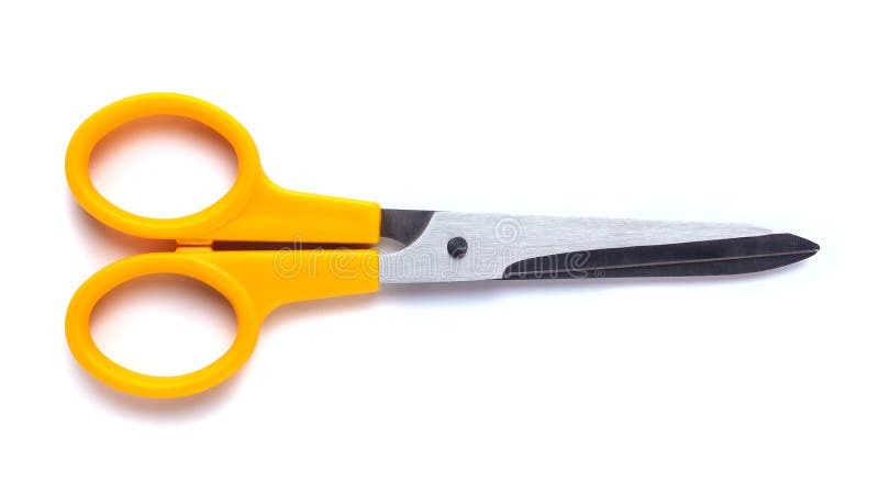 Yellow Scissors Isolated on a White Background Stock Image - Image of ...