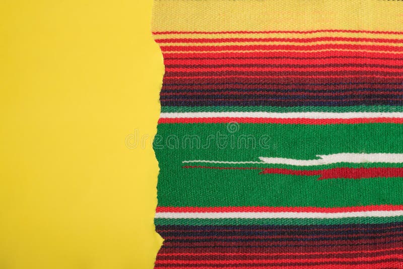 Yellow Scrap Paper on Colorful Serape. Empty Template for Text Stock ...