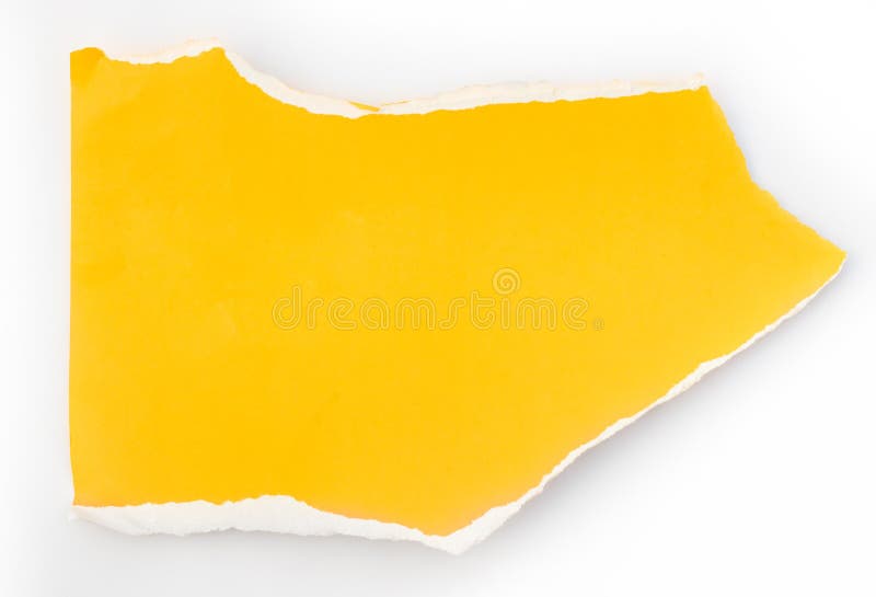 Yellow Scrap Paper with Torn Edge on White Background Stock Photo ...