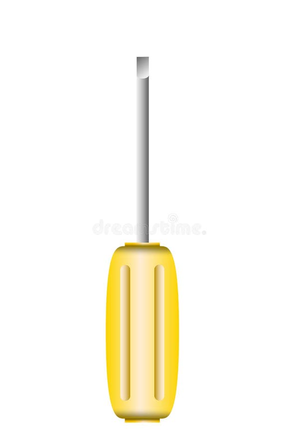 Yellow Screwdriver Isolated on White Background. Stock Illustration ...