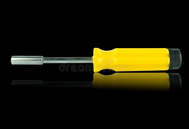 Yellow Screwdriver and Shadow Effect Stock Photo - Image of drive ...