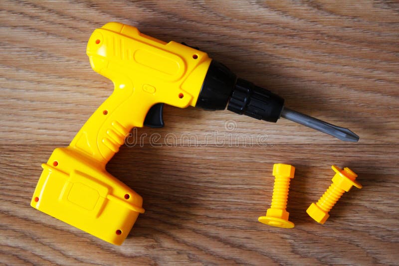 Yellow Screwdriver Toy for Boys Stock Image - Image of cordless, energy ...