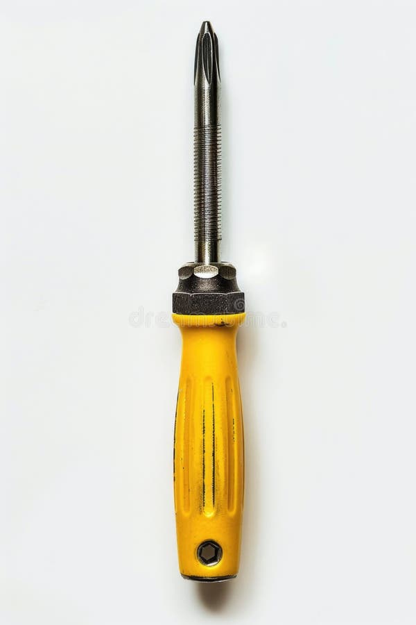 Yellow Screwdriver on White Surface Stock Photo - Image of construction ...