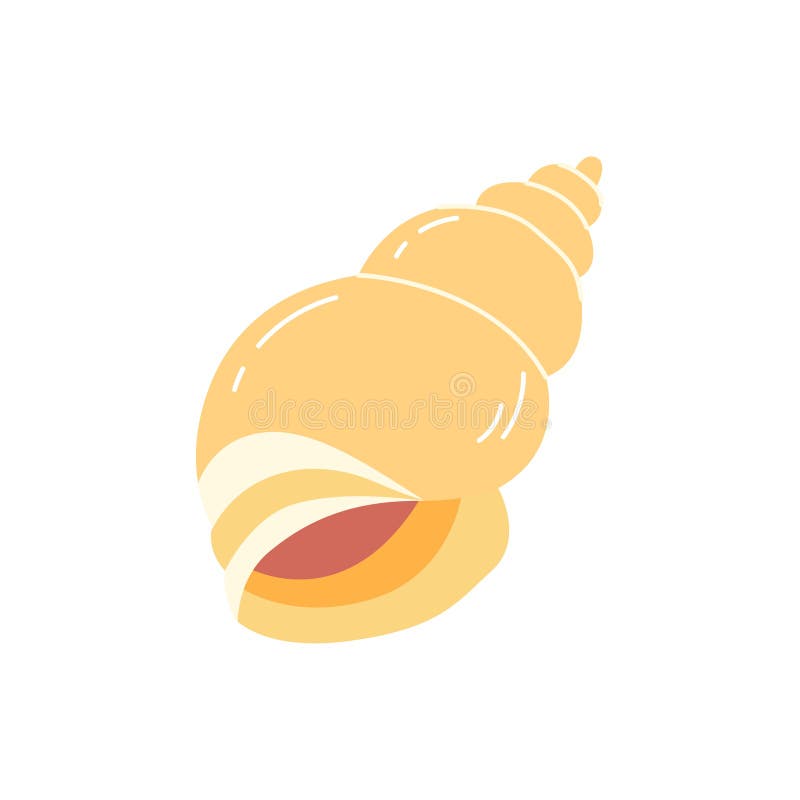 Yellow Sea Shell Vector Tropical Ocean Clipart Stock Vector ...