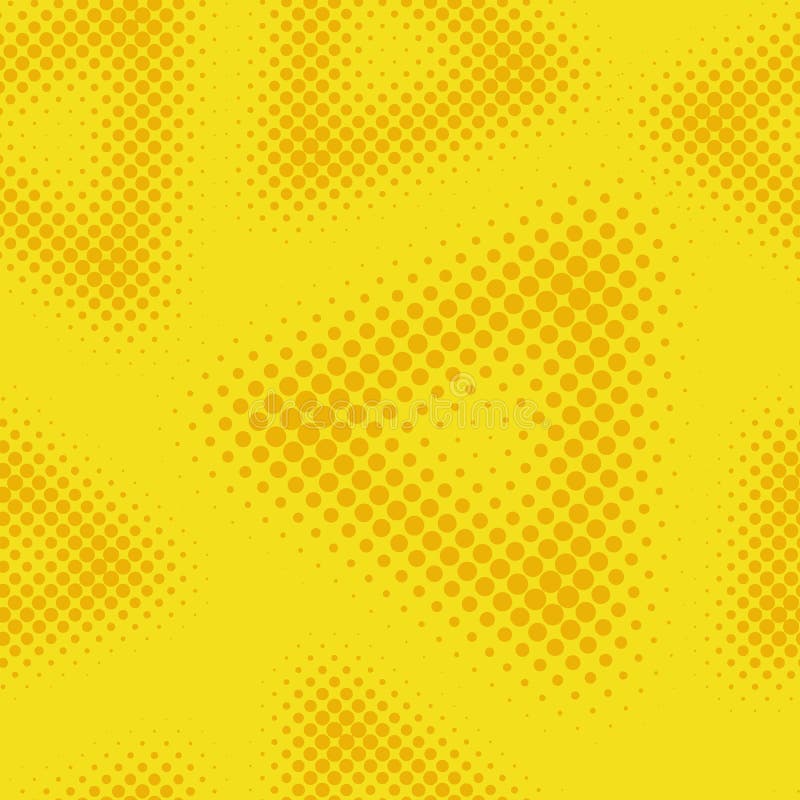 Yellow Seamless Halftone Background Vector Stock Vector - Illustration ...