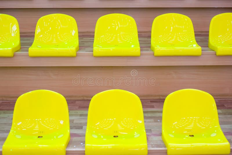 Yellow seats stock photo. Image of hall, upper, sports - 12018338