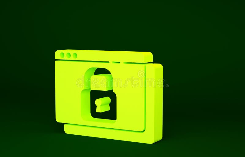 Yellow Secure Your Site with HTTPS, SSL Icon Isolated on Green ...
