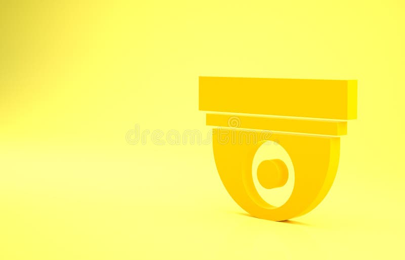 Yellow Security Camera Icon Isolated on Yellow Background. Minimalism ...