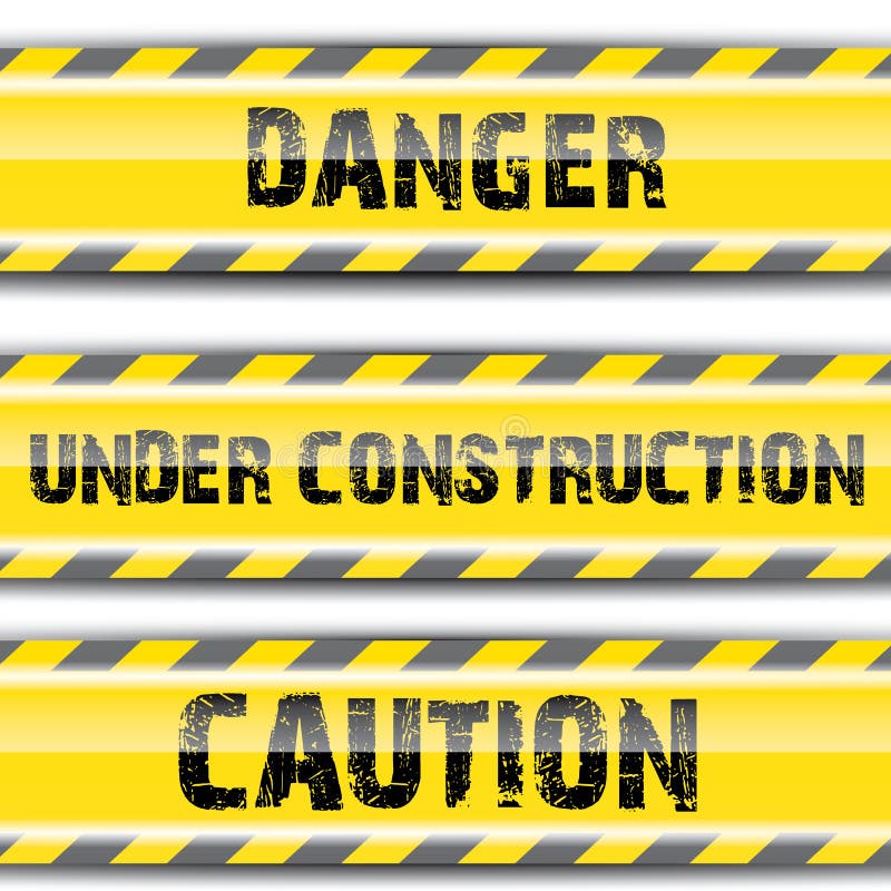 Yellow Security Warning Tapes Set Caution Stock Vector - Illustration ...