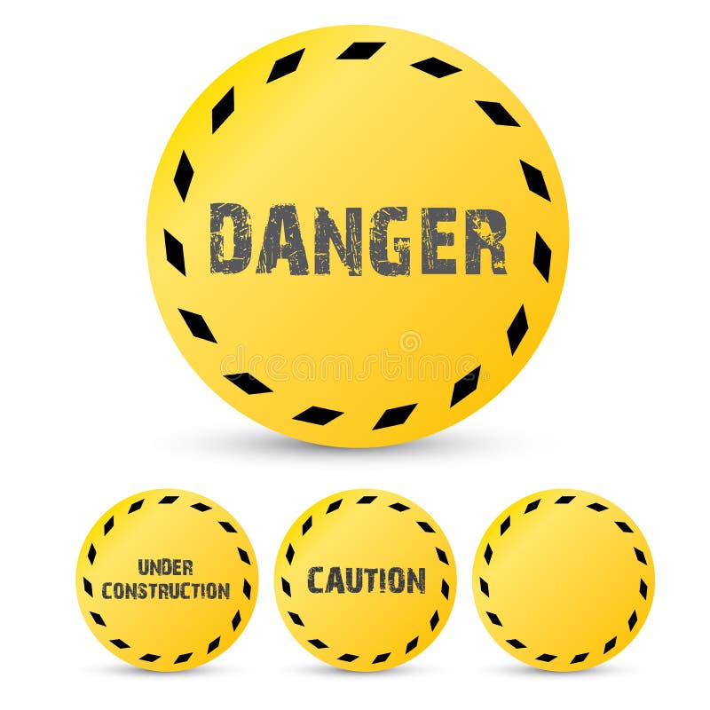 Yellow Security Warning Tapes Set Caution Stock Vector - Illustration ...