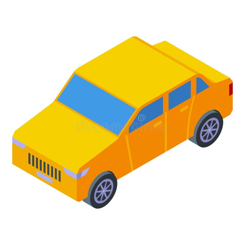 Yellow Sedan Car Parked Showing Front View Stock Illustration ...