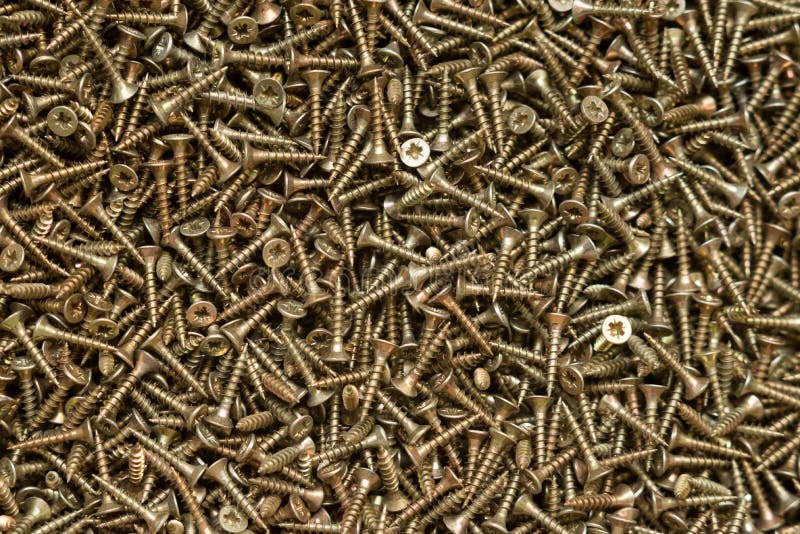 Yellow Self-tapping Screws with Countersunk Head, Background Stock ...