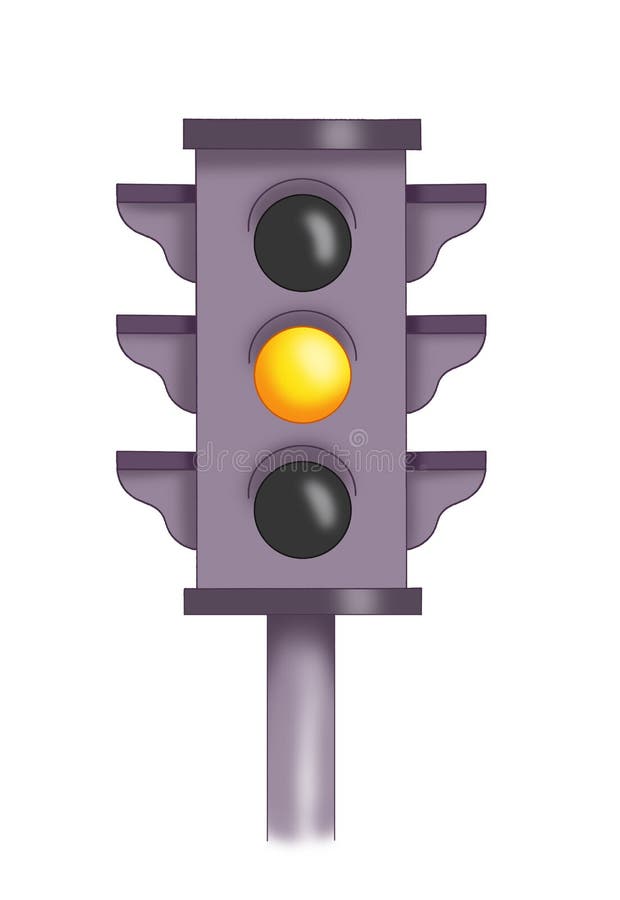 Yellow semaphore stock illustration. Illustration of guide - 13196282