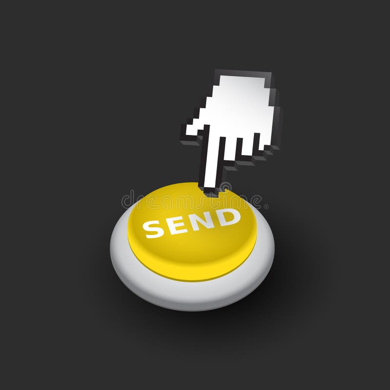 Yellow Send Push Button Sign Emblem Vector Illustration. Stock Vector ...