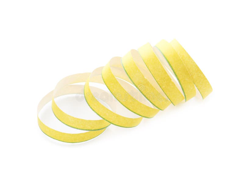 Yellow Serpentine Streamer Isolated on White. Party Element Stock Image ...