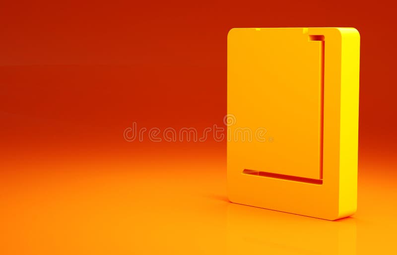 Yellow Server, Data Report Icon Isolated on Orange Background ...