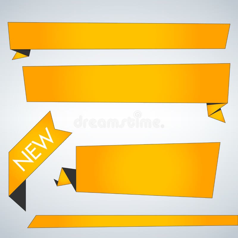 Yellow Set of Web Banners. Templates with Place for Text. Stock ...